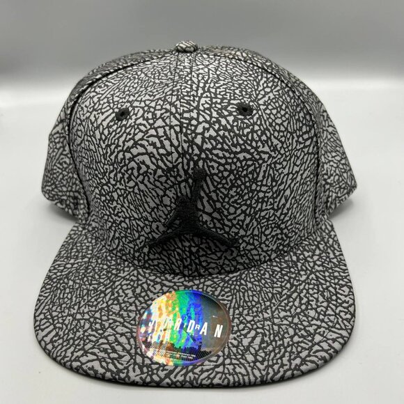 Jordan | Accessories | Air Jordan Hat Men Black Cement Elephant Jumpman ...
